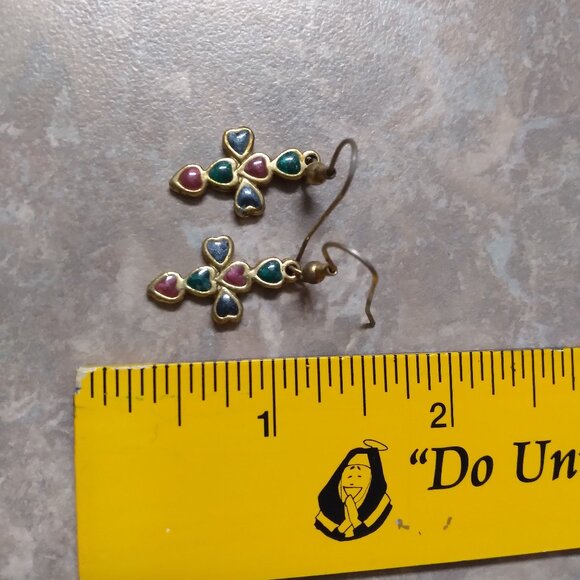 Jewelry | Colorful Dangle Cross Earrings | Poshmark